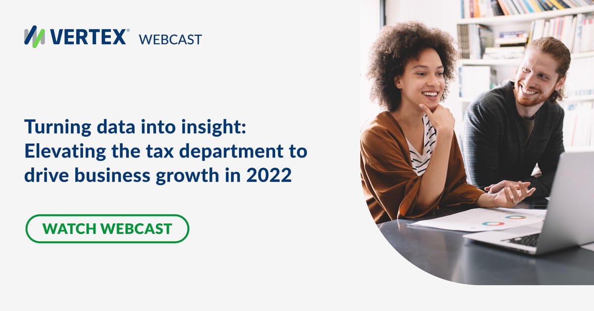 Sales tax insights from big data with Vertex tax intelligence solutions